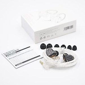 KZ ZS10 Pro in Ear Monitor Earphone, 4BA 1DD Metal Earbuds, HiFi Bass Headphones IEM with Detachable 2 Pin C-Cable(Matte Black,No Mic)