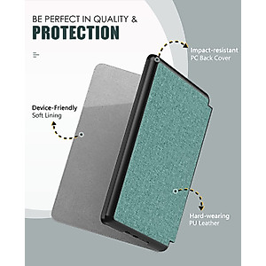 MoKo Case for 6.8" Kindle Paperwhite (11th Generation-2021) and Kindle Paperwhite Signature Edition, Lightweight Shell Cover with Auto Wake/Sleep for Kindle Paperwhite 2021 E-Reader, Green