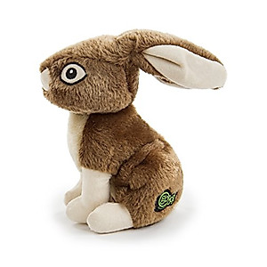 goDog Wildlife Rabbit Squeaky Plush Dog Toy, Chew Guard Technology - Brown, Large