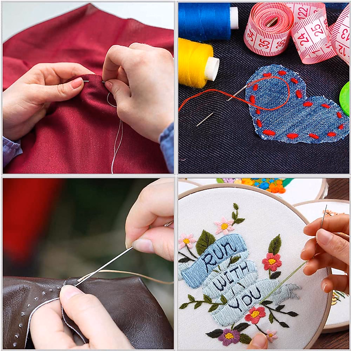 55 PCS Large-Eye Blunt Needles, Large Eye Sewing Needles, 11 Sizes Hand Sewing Needles, Knitting Needles, Yarn Needles, Embroidery Needle, Quilting Needles with 4 Threaders, Weaving Stringing Needles