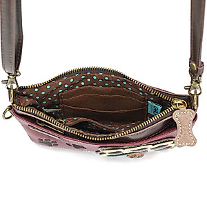 Chala Handbags German Shepherd Mini Crossbody Handbag Dog Lovers Convertible Straps German Shepherd Mom