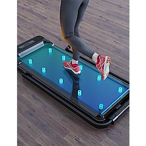 GARVEE 2-in-1 Treadmill, [2.25 HP] [0.6-6.2 MPH] for Running Walking, Folding Treadmill with Real-time Workout Data on LCD Display, Under Desk Treadmill for Apartment Office Home Workout- Black