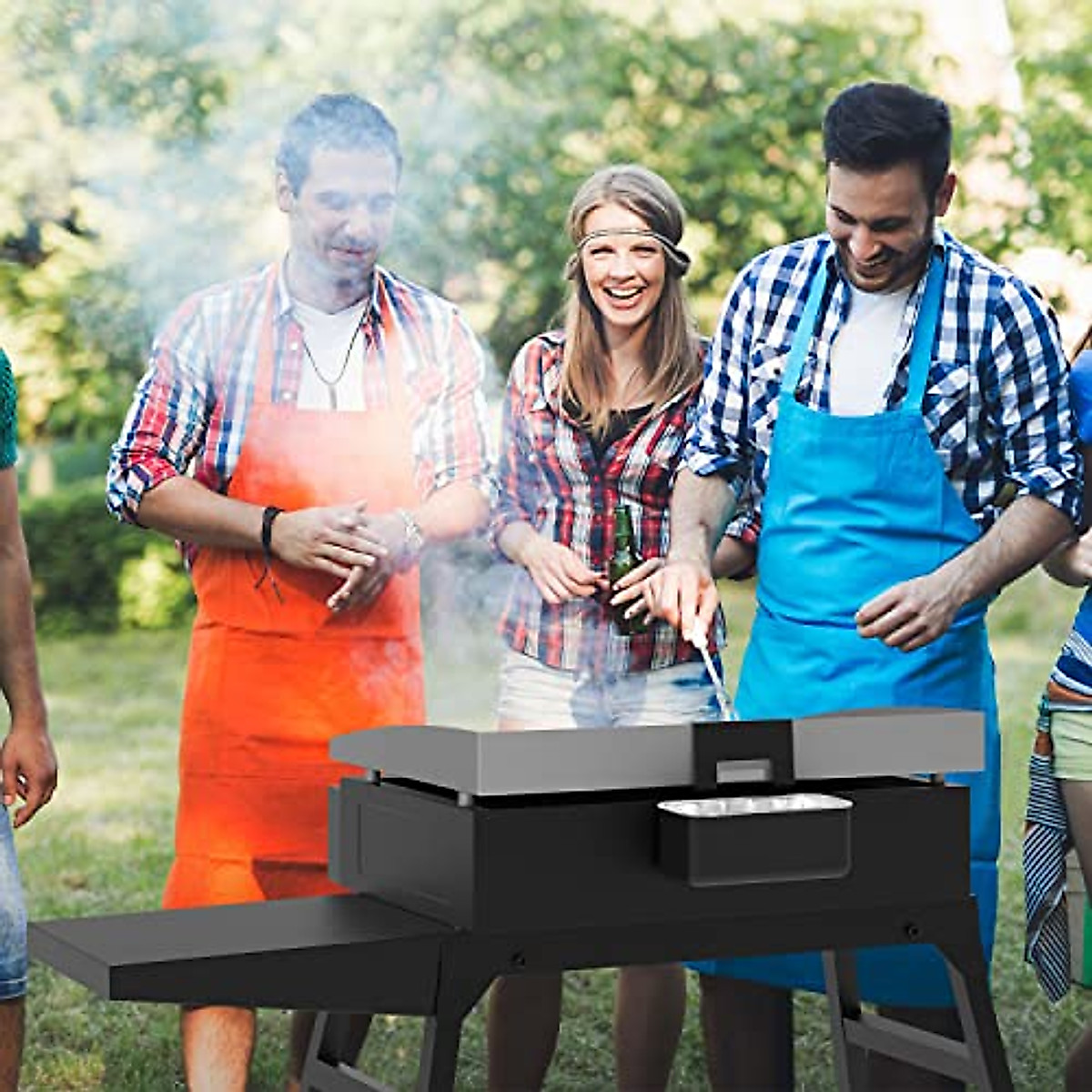 TAILGRILLER Grease Cup Tray and Aluminum Drip Pans(10 Pack) for Blackstone 17" & 22" Griddles, Grease Cup with Coated Steel