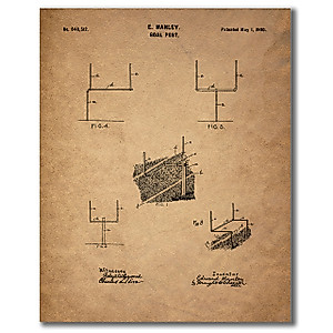 Football Patent Wall Art Prints - Set Of 6 Vintage Photos