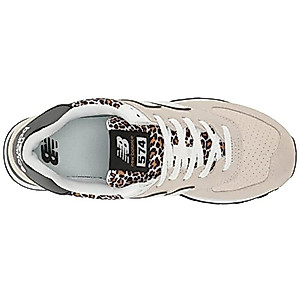 New Balance Women's 574 V2 Animal Print Sneaker, Grey/Black, 12