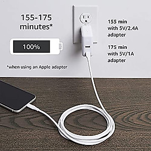 Amazon Basics USB-A to Lightning ABS Charger Cable, MFi Certified Charger for Apple iPhone 14 13 12 11 X Xs Pro, Pro Max, Plus, iPad, 10,000 Bend Lifespan, 6 Foot, White