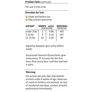 AMBER NATURALZ Kitty-DT Digestive Rescue Herbal Supplement for Cats | Feline Herbal Supplement for Occasional Upset and Digestive Support | 1 Fluid Ounce Glass Bottle | Manufactured in The USA