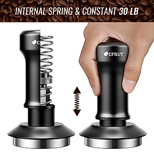 53mm Espresso Tamper - Dual Calibrated Spring Loaded Coffee Tamper - Premium Stainless Steel Base - Espresso Press Tamper for Barista Home Coffee Espresso Machine