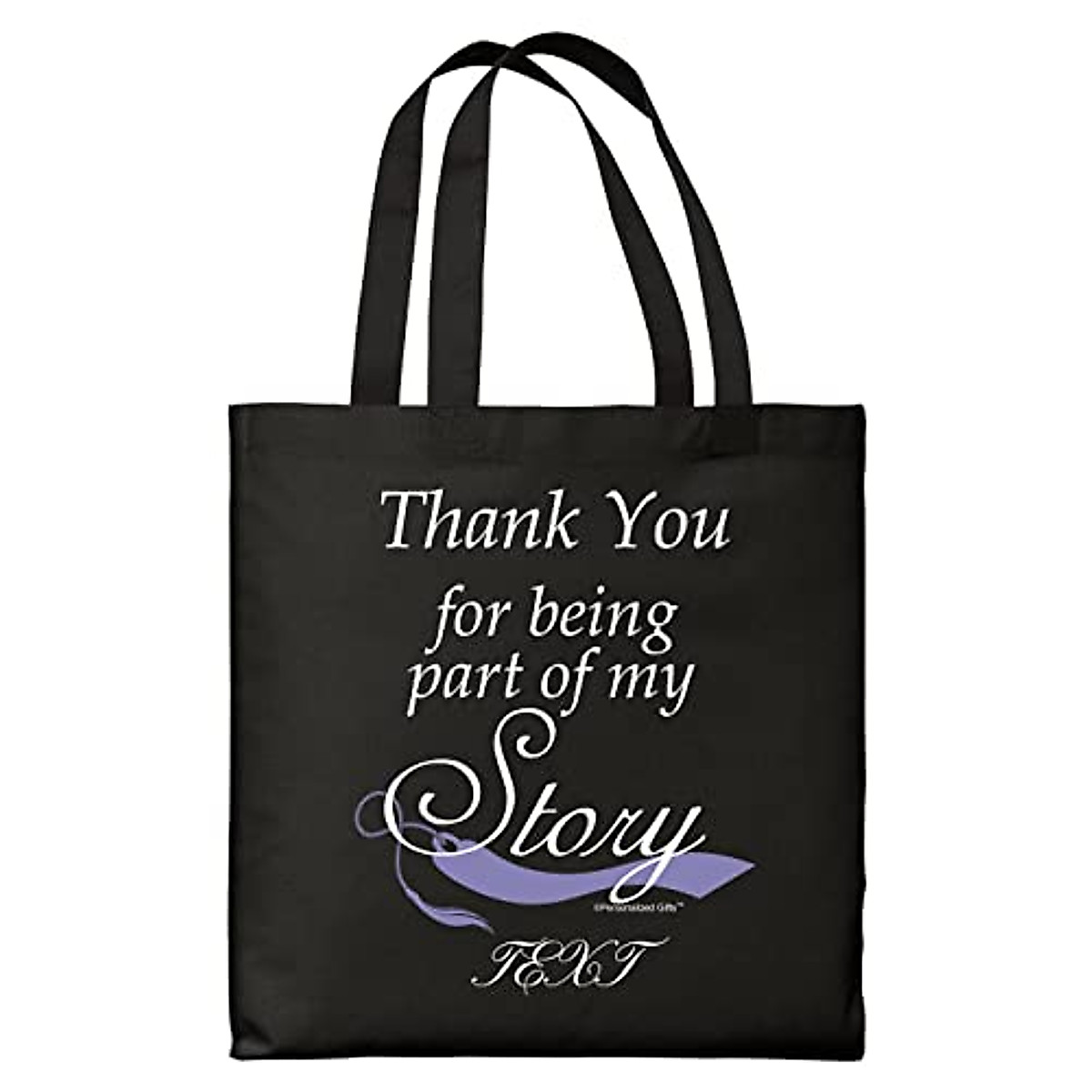 Teacher Gifts For Women Thank You For Being Part of My Story With Custom Text Personalized Black Canvas Tote Bag