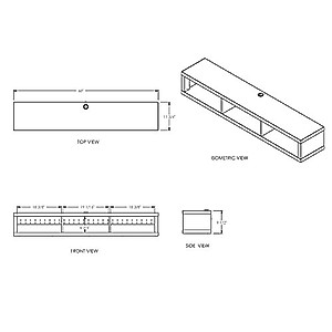 Martin Furniture Floating TV Console, 60", Columbian Walnut