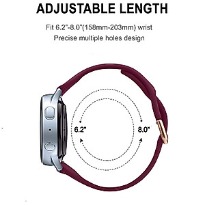 Compatible with Samsung Galaxy Watch 4 Band 44mm 40mm/Galaxy Watch 4 Classic 46mm 42mm Women Girls,Galaxy Watch Active 2 40mm 44mm,20mm Slim Smart Watch Bands for Galaxy Watch 3 41mm/Galaxy Watch 42mm