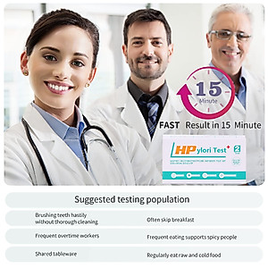 H. Pylori，Helicobacter Pylori Detection kit, 10-15 Minutes of Quick Home Testing, The Result is Highly Accurate, Easy to use and Read,Pack of 1