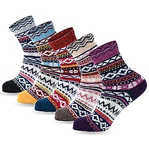 MORECOO Womens Socks Winter - Christmas Gifts for Women - Thick Wool Soft Warm Fuzzy Cozy Socks for Women