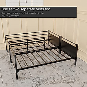 Treaton, 5" Medium High Density Foam Mattress with Heavy Duty Metal Bunk Bed, 30-Inch, Black