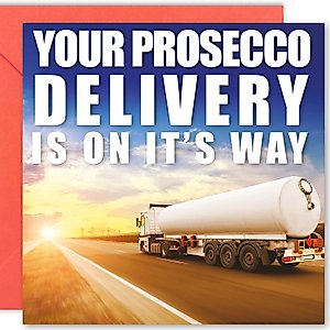 Cult Kitty - Prosecco Delivery - Rude Birthday Card For Her - Funny Birthday Cards For Women - Sister Birthday Card Adult - Birthday Card Friend Female - Happy Birthday Cards For Her - Best Friend