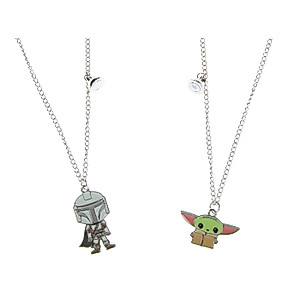 Star Wars The Mandalorian Mando and Grogu Baby Grogu Best Friends Necklace Set
