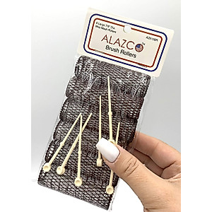 12 pc Vintage Style Hair Rollers BRUSH ROLLERS & 12 PINS - Mesh Hair Curlers with Bristles 3"x 7/8" (12 Large Rollers & Pins)