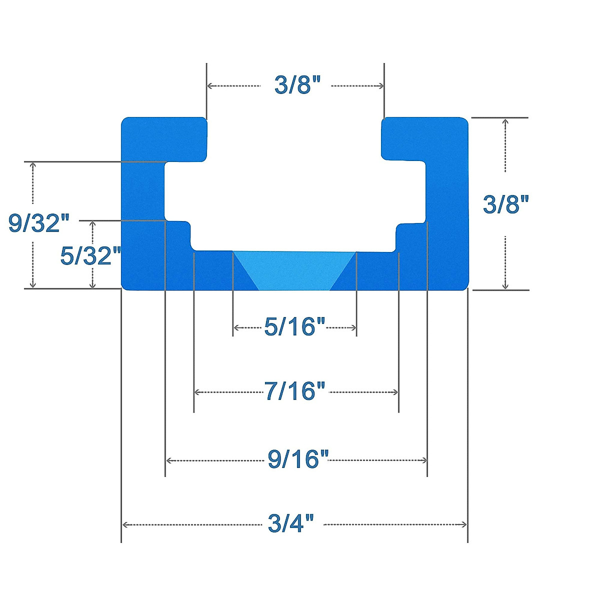 HOTTARGET Aluminum 48 Inch T-Track with Wood Screws–Double Cut Profile Universal with Predrilled Mounting Holes -Woodworking and Clamps–Frosted Surface Anodized - 2 PK (Blue)