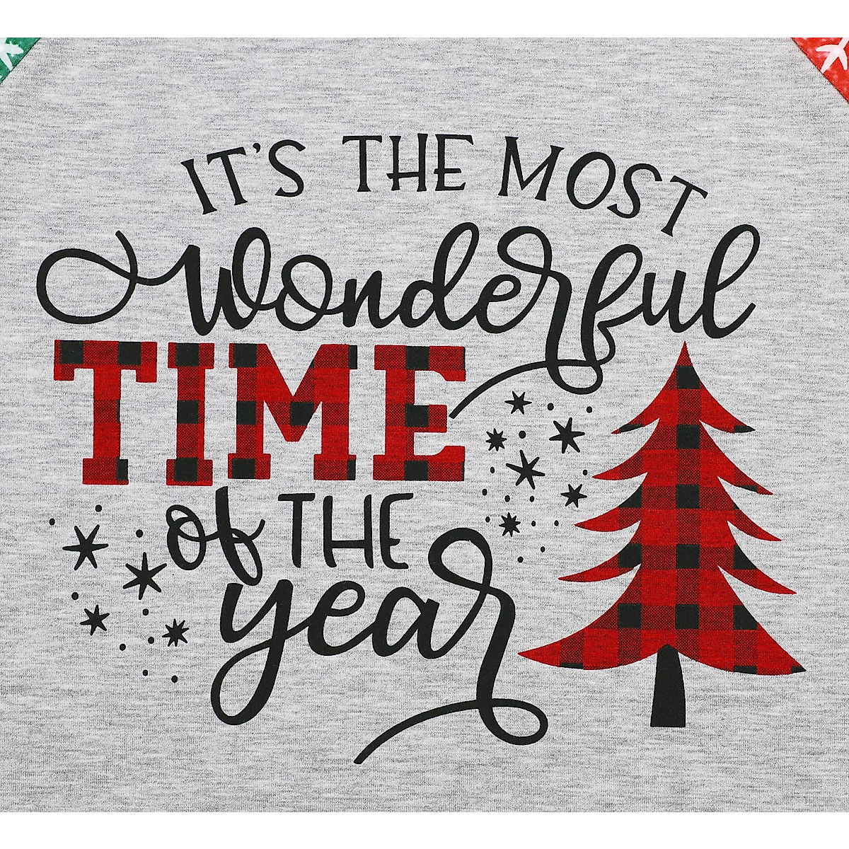 TAOHONG Merry Christmas Sweartshirt for Women Xmas Buffalo Plaid Tree Color Block Christmas Snowflake Print Long Sleeve Top T-Shirt Gray