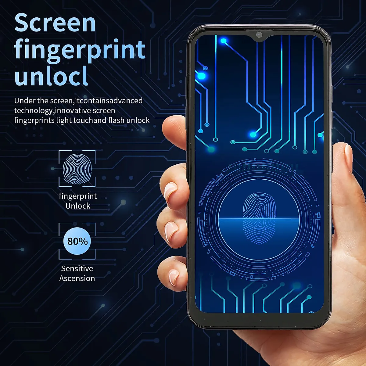 Vikye M12S Ultra Unlocked 5G Smartphone 6.5in HD Screen for Android 12 6GB RAM 256GB ROM WiFi Mobile Phone with Front 8MP Rear 16MP Camera 100 240V (US Plug)