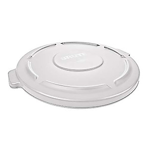 Rubbermaid Commercial Products BRUTE Heavy-Duty Trash/Garbage Can Lid, White, Compatible with 55-Gallon BRUTE Container, Pack of 3