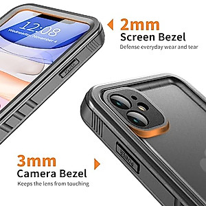Cozycase Compatible with Waterproof iPhone 11 case, Built-in Screen Protector, Full-Body Rugged Bumper Sealed Case Cover, Shockproof Dustproof Waterproof Case for iPhone 11 6.1 inch (Black)