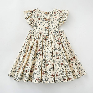 Colorful Childhood Baby Girls Dress Toddler Girls Flare Lace Trim Princess Party Dress (4-5T, Floral)