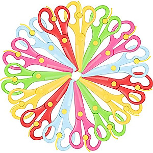 15 Pieces Preschool Training Scissors Plastic Scissors Anti-Pinch Safety Scissors for Children Art Craft Supplies
