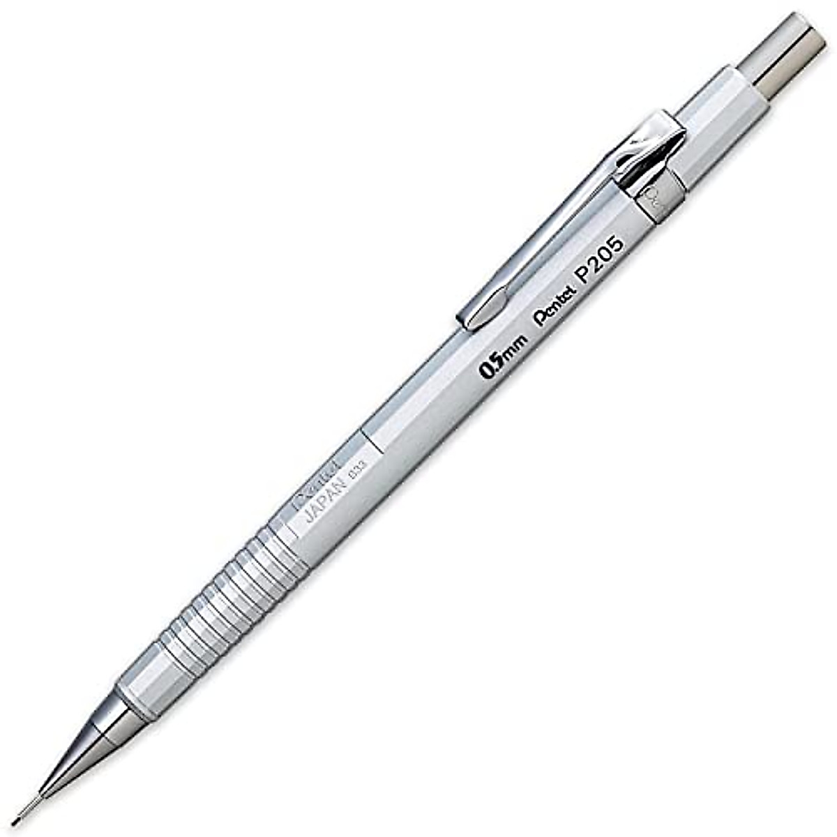 Pentel P205-Z Mechanical Automatic Pencil - P200 Series - Metal Aluminium - 0.5mm - Single