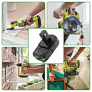 POWTREE 3000mAh 18V P108 Lithium Battery Replacement for Ryobi 18V Battery Ryobi ONE+ P107 P102 P103 P104 P105 P106 P109 P122 Cordless Power Tools 2 Packs