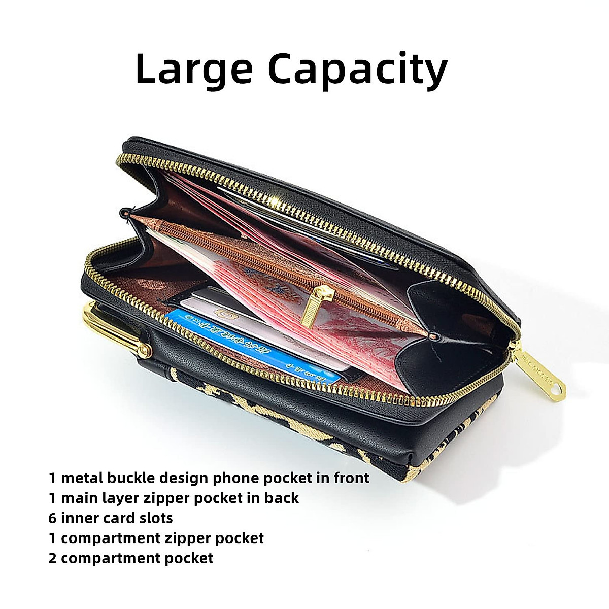 Women Leopard Crossbody Bag Cell Phone Purse Wallet for iPhone 15 Pro Max, 15 Pro, 15 Plus, 15, for Samsung Galaxy S23 FE, A05s, A05, F34, M34 5G, F54, A24 4G, F14, M54, A54