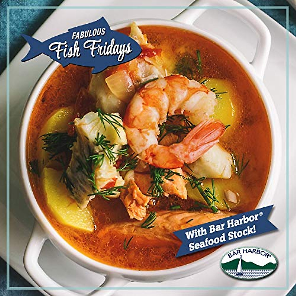 Bar Harbor Seafood Stock - Maine Seafood Essence, Gluten-Free, All-Natural Ingredients - Ideal for Soups, Stews, and Seafood Dishes - 15 oz Can (Pack of 6)