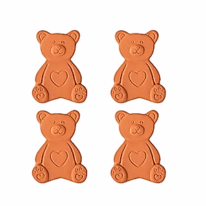 dgudgu 4 PCS Terracotta Brown Sugar Bear Keeper and Saver Brown Sugar Disc Brown Sugar Softener