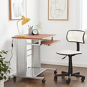 Safco SOHO Mobile Workstation, Medium Cherry/Metallic Gray