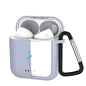 TOZO T6 Protective Silicone Case Shockproof Soft Skin Cover for TOZO T6 Earbuds with Front LED Visible and Keychain Sky Blue