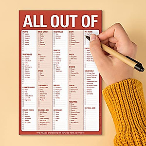 Knock Knock All Out Of Grocery List Pad (Red / Original) - All Out of Pad List & Magnetic Note Pad With Magnet, 6 x 9-inches