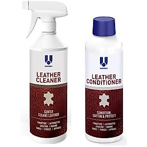 UNITERS Leather Cleaner and Conditioner Foam Solution Cream Bundle, for use of Leather Furniture, Car Interior, Apparel, Boots, Shoes, Bags, and More