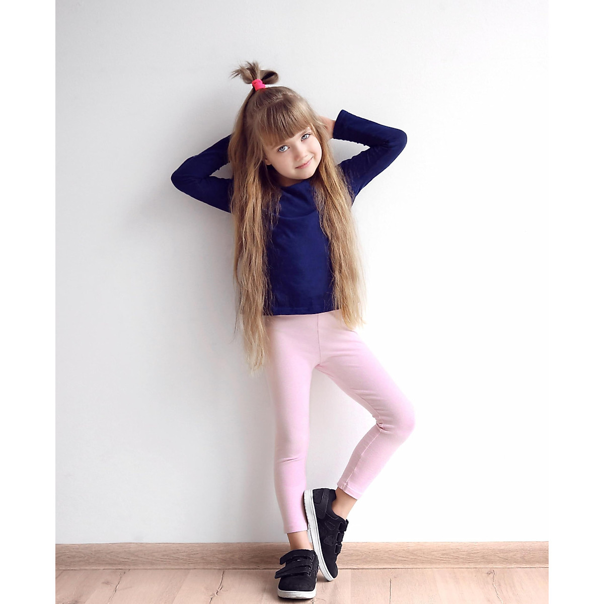 Girls/Boys/Toddler 6 Pack Athletic Performance Long Sleeve Undershirt Tops/Base Layer Cotton Stretch Shirts (6 Pack- Black/Khaki/White/Grey/Navy/Charcoal, 7-8)