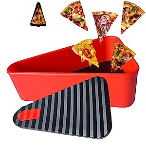 Pizza Leftover Storage Container,Reusable Pizza Slicone Container,Silicone Food Container Lunch Box Withstand Temperature in -40~200℃ (9inch)