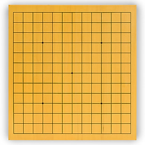 Yellow Mountain Imports Shin Kaya Beginner's Reversible 13x13 / 9x9 Go Game Set Board (0.8-inch) with Double Convex Melamine Stones - Classic Strategy Board Game (Baduk/Weiqi)