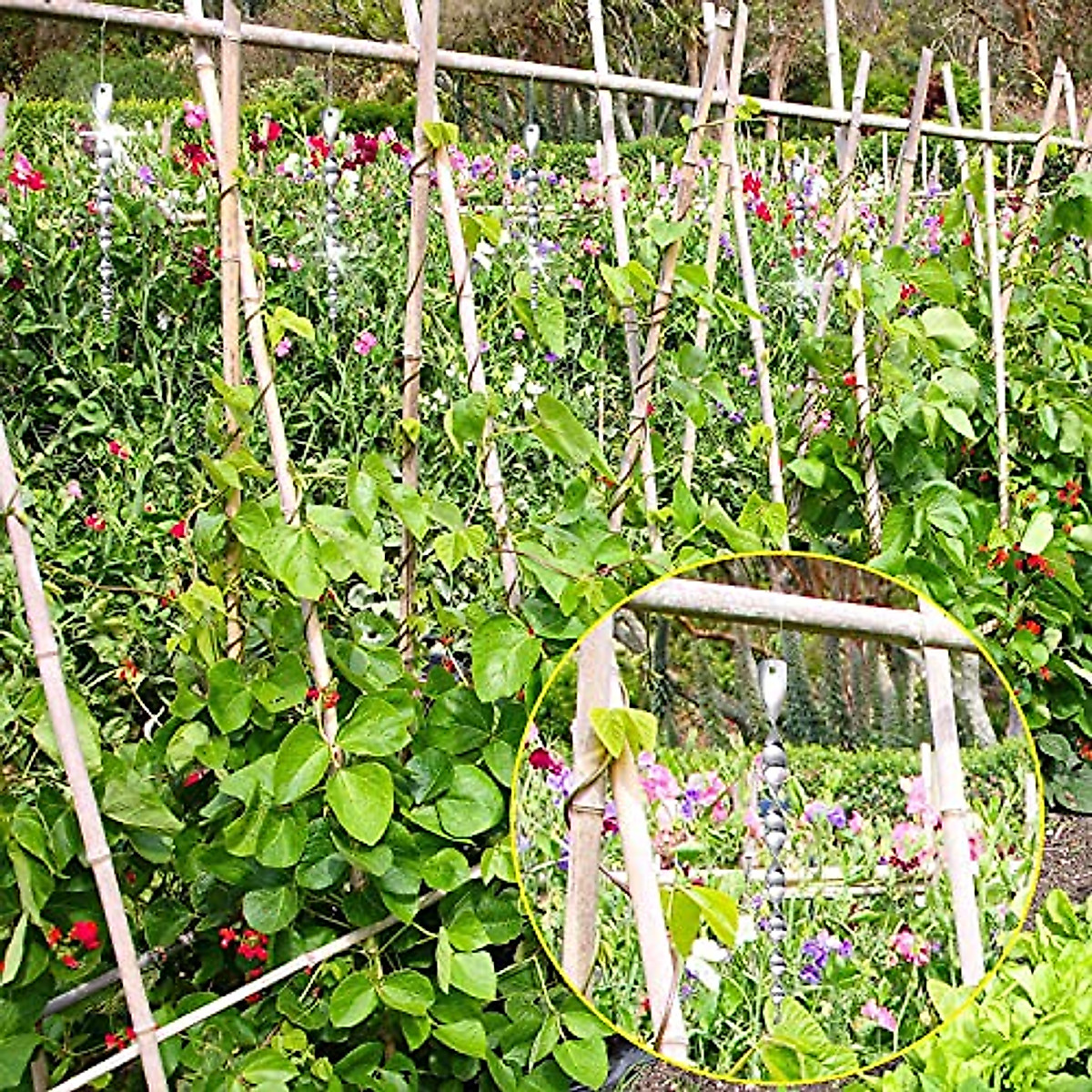 Hestya 15 Pack Bird Repellent Wind Twisting Reflective Scare Rods 12 Inch Effective and Attractive Hanging Bird Repellents (Multi-Color, 15 Pieces)