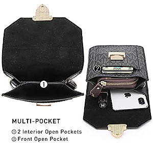 MKP Women Fashion Signature Lightweight Cute Small Crossbody Bags Cell Phone Purse Wallet Shoulder Bag With Snap Closure