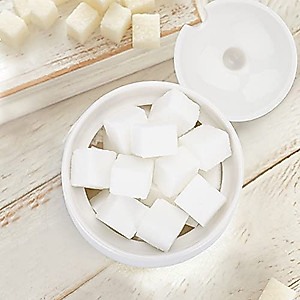 Swetwiny Porcelain Sugar Bowl with Lid and Spoon, Ceramic Salt Storage Jar, White Seasoning Container for Home and Kitchen, 7 Ounces (White)