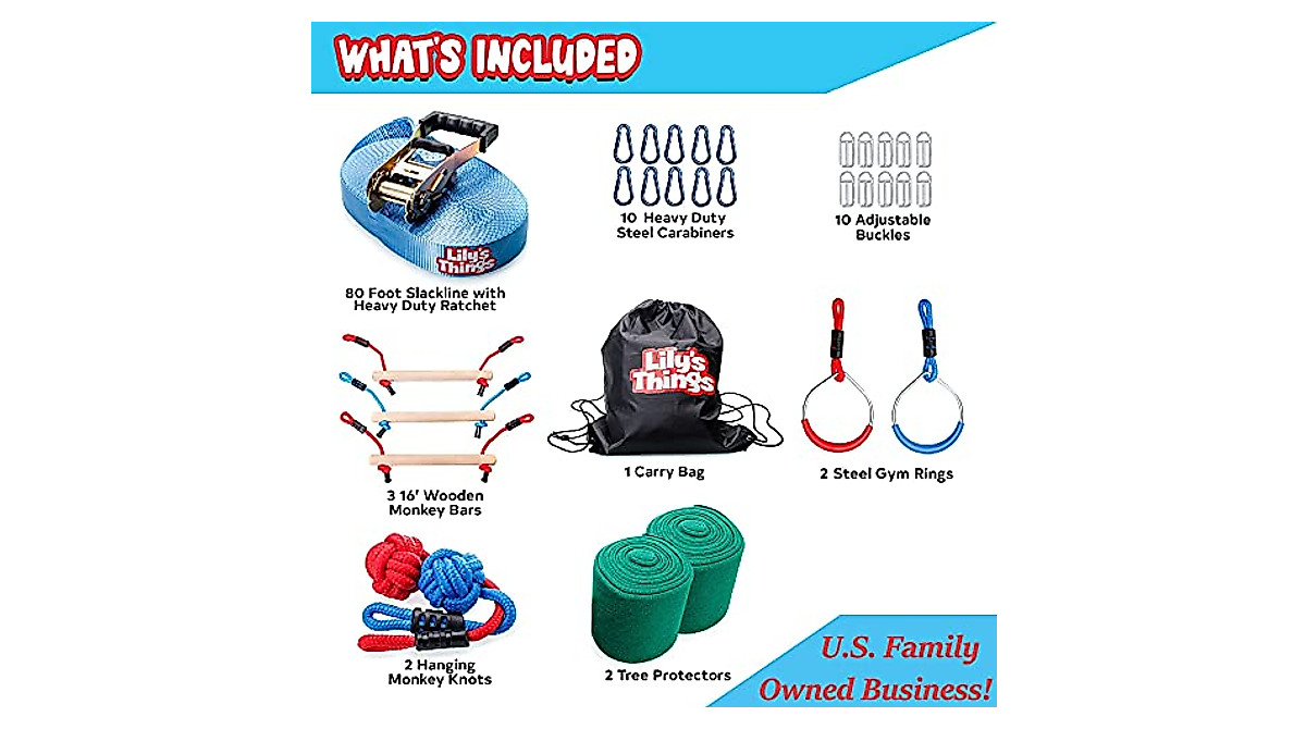 Double Ninja Slackline Obstacle Course for Kids | Outdoor Ninja Play