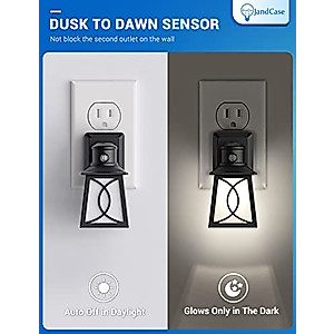 JandCase Night Light Plug- in, Dimmable Dusk-to-Dawn Sensor LED Night Light, 5000K Daylight White, 1W Indoor Decorations Retro Style, Nightlight for Kids Room, Nursery, Stairs, 6Pack
