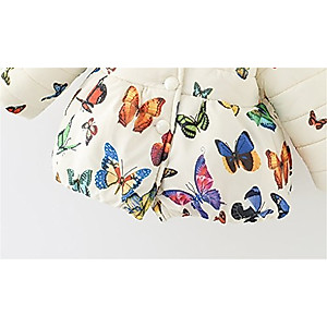 MINKIDFASHION Baby Girls Winter Autumn Warm Butterfly Jacket Coat (3T, Beige)