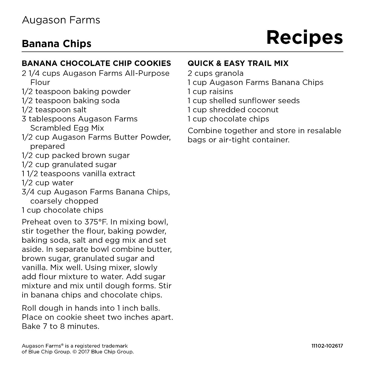 Augason Farms Banana Chips 2 lbs 1 oz No. 10 Can