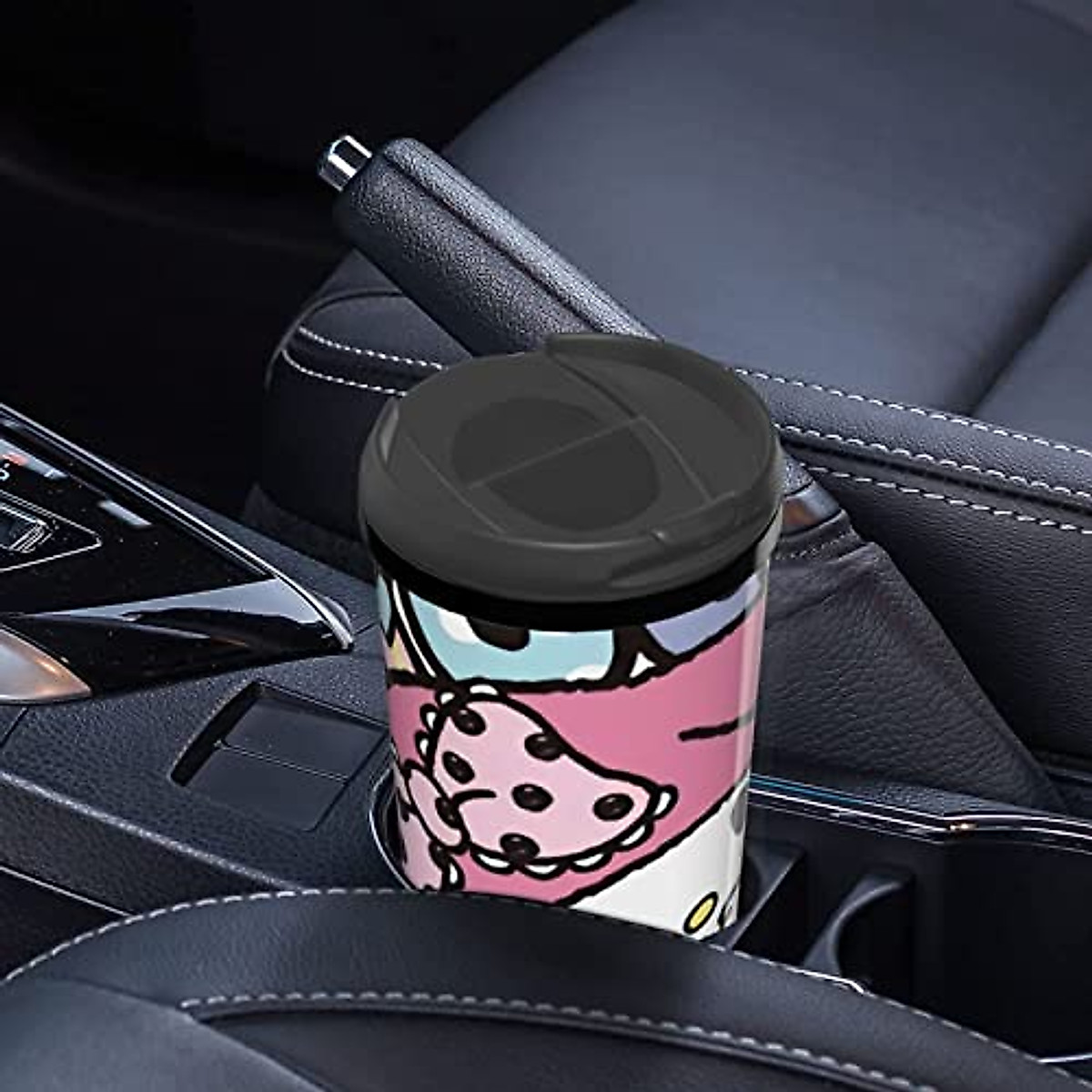 ORPJXIO Coffee Cup Kuromi Anime My Melody Insulated Water Bottle Double-Layer Mug Tumbler Cup With Lid 12 OZ