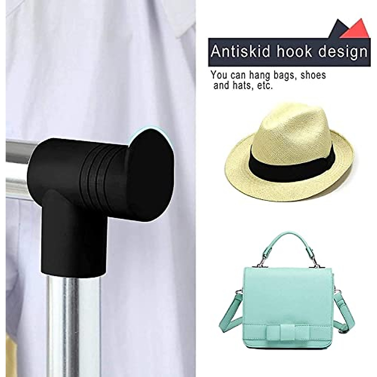 Double Pole Portable Clothing Hanging Garment Rack Laundry Drying Hanger with Wheels (Double Pole) Pole Telescopic Clothes | Fordable Single and Stand for Indoor Outdoor.