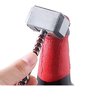 Bottle Opener Thor Bottle Opener Shape Beer Opener Funny Thor of Hammer Mjolnir Keychain Opener Thor Hammer Lovers Gift Party Pub Bar Gifts Wine Corkscrew Beverage Wrench  (Silver)